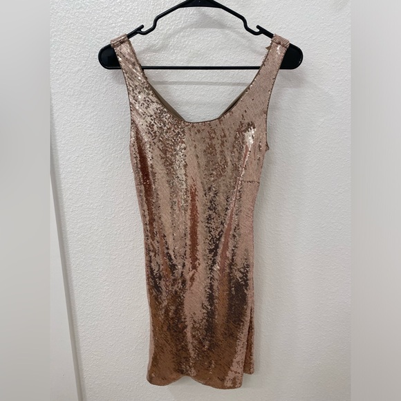 Nicole Miller | Dresses | Nicole Miller Champagne Gold Pink Rose Gold ...